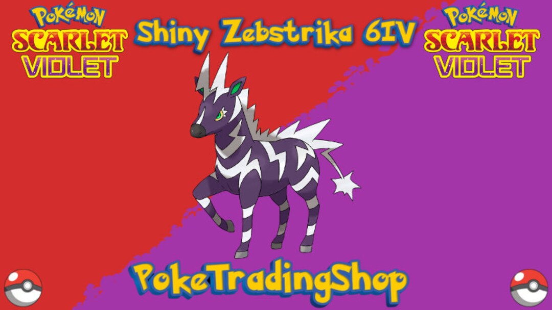 SHINY 6IV ZEBSTRIKA / Pokémon Scarlet and Violet / 6IV Pokemon / Shiny Pokemon / Competitive ...