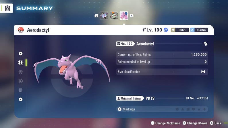 Pokemon Za SHINY 6IV AERODACTYL Competitive Set Battle Ready Switch 2 ...