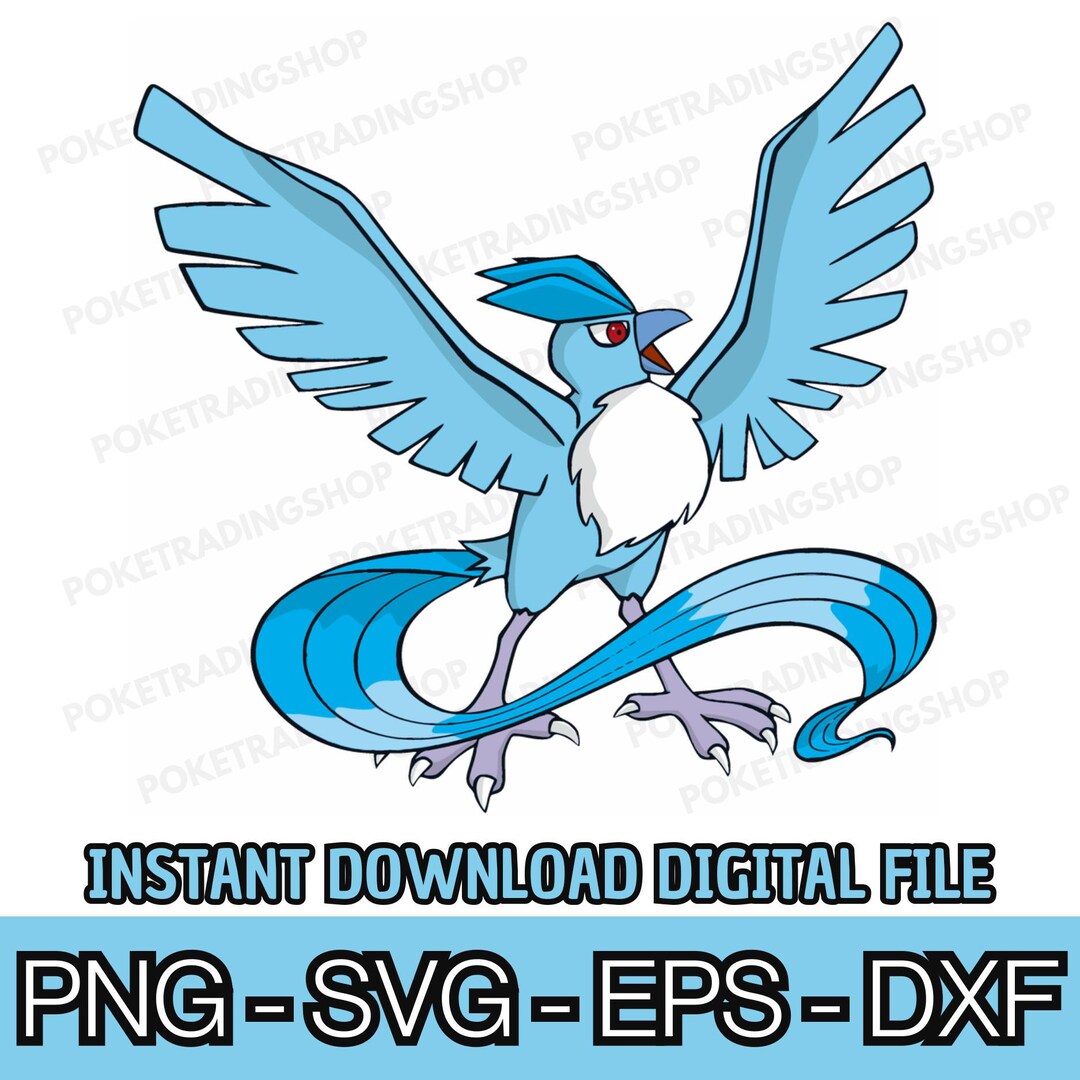 Articuno Svg PNG DXF EPS, Pokemon Cut File, Cricut Silhouette, Vector ...
