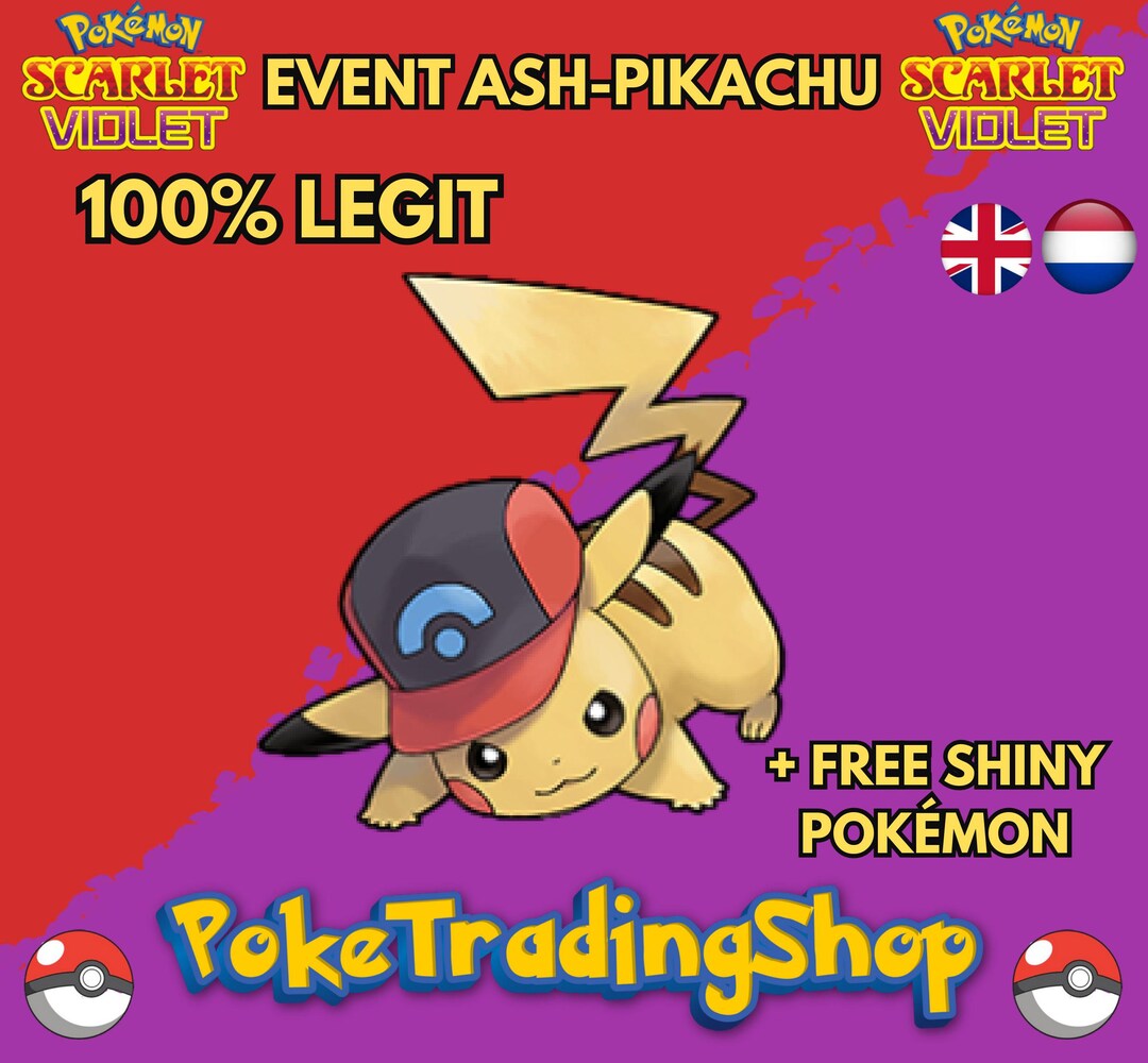 ASH PIKACHU EVENT Sinnoh Cap 6IV / Pokémon Scarlet and Violet / 6IV ...