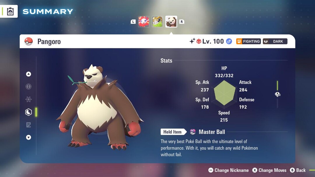 Pokemon Legends Z-A SHINY ALPHA 6IV Pangoro / Competitive Set Battle ...