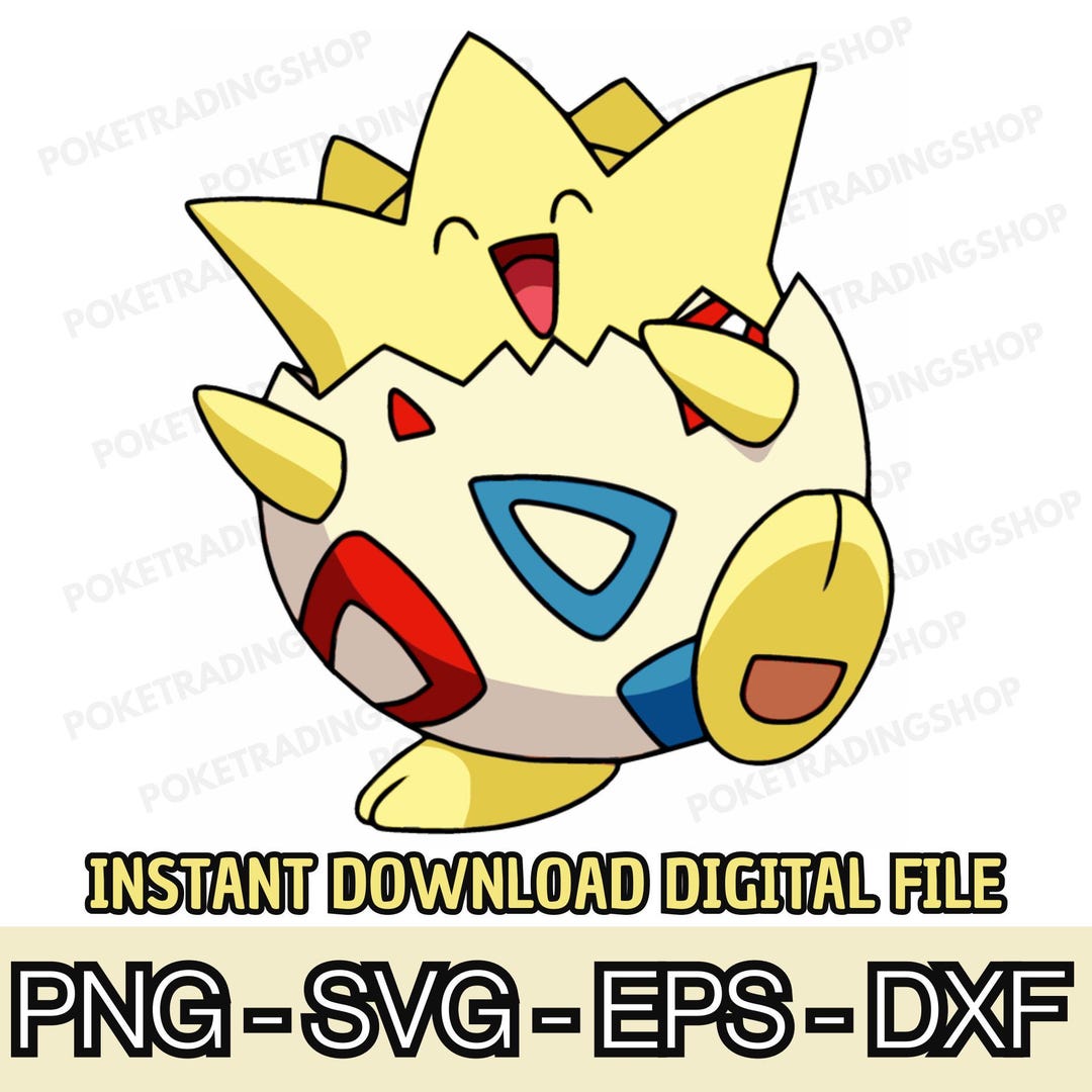 Togepi Svg PNG DXF EPS, Pokemon Cut File, Cricut Silhouette, Vector ...
