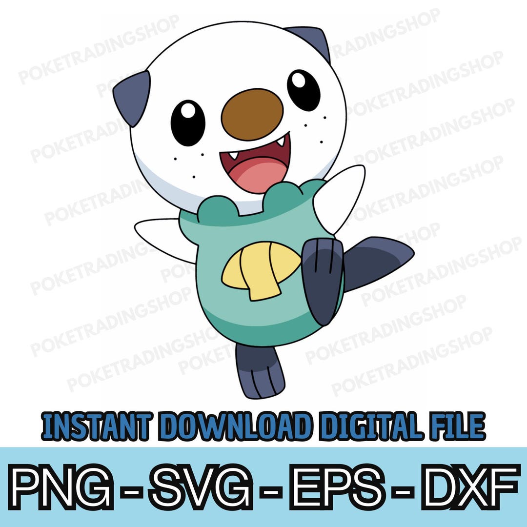 Oshawott Svg PNG DXF EPS, Pokemon Cut File, Cricut Silhouette, Vector ...