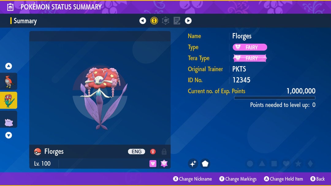 SHINY 6IV FLORGES / Pokémon Scarlet and Violet / 6IV Pokemon / Shiny ...