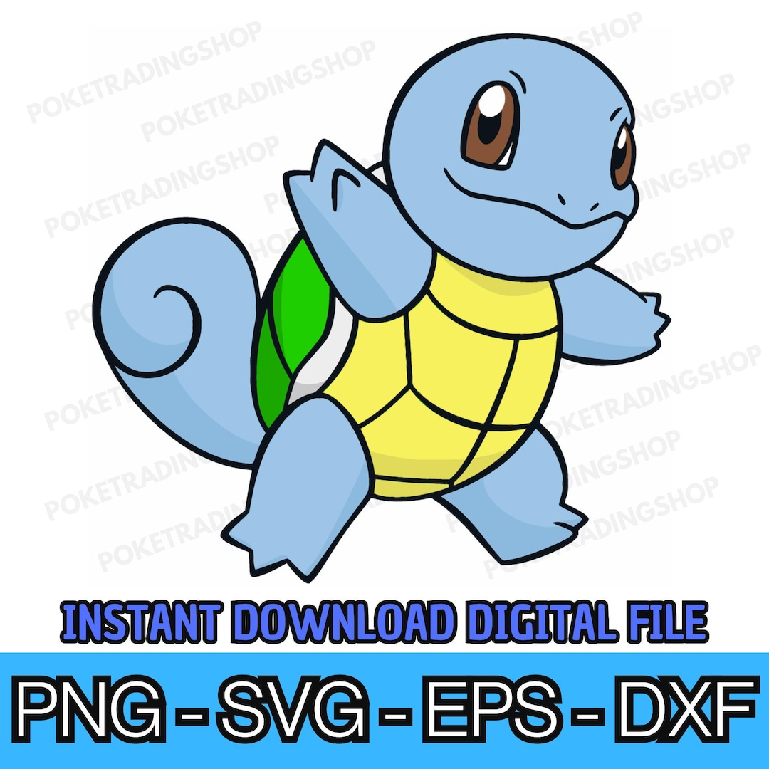 Shiny Squirtle Svg PNG DXF EPS, Pokemon Cut File, Cricut Silhouette ...
