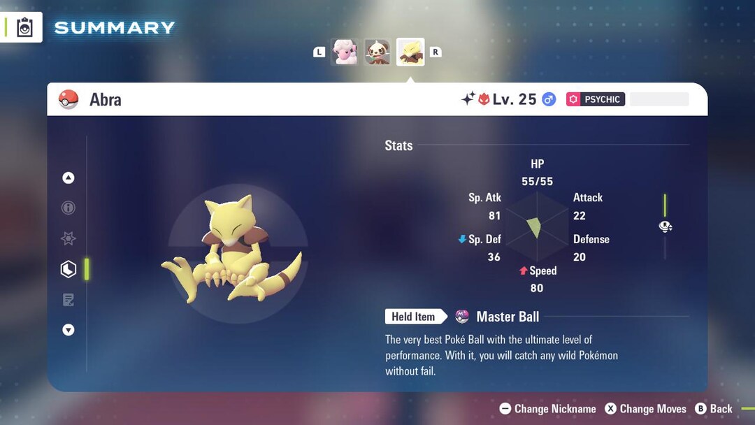 Pokemon Za SHINY ALPHA 6IV Abra Competitive Set Battle Ready Switch 2 ...