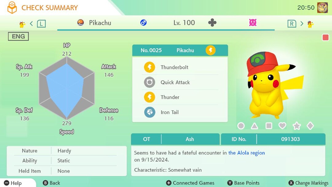 Pokemon Home ASH PIKACHU EVENT Hoenn Cap 6IV / Pokemon Scarlet Violet ...