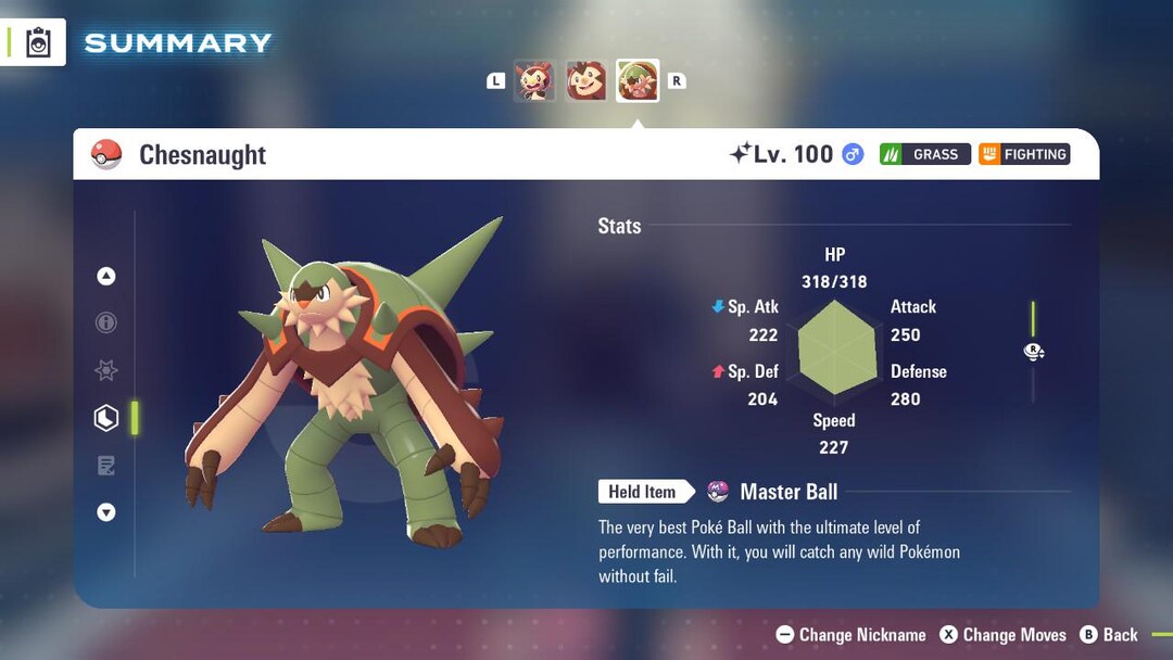 Pokemon Legends Z-A SHINY 6IV CHESNAUGHT / Competitive Set Battle Ready ...