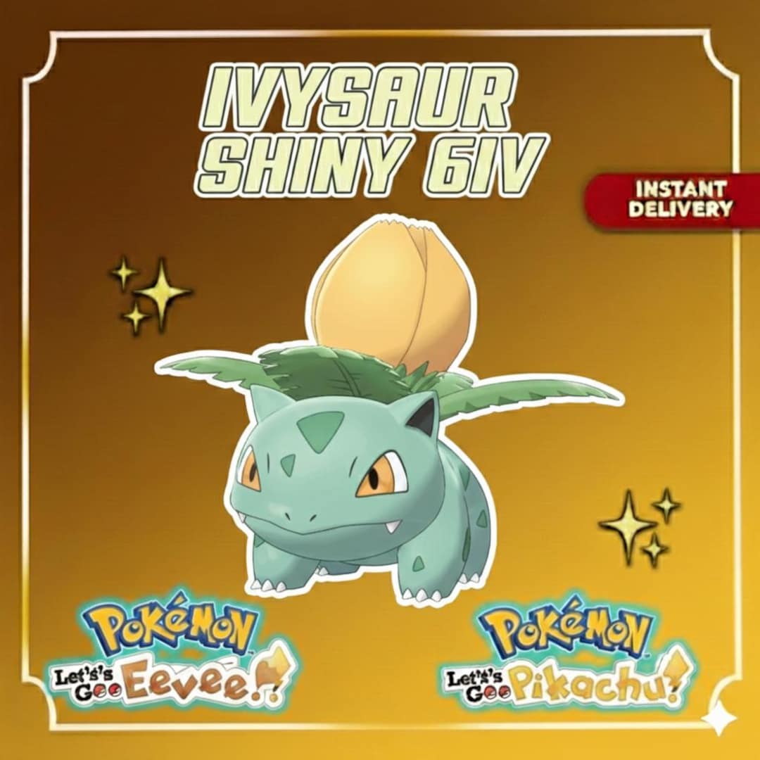 Pokemon Lets Go Pikachu and Eevee SHINY 6IV IVYSAUR / Competitive Set ...