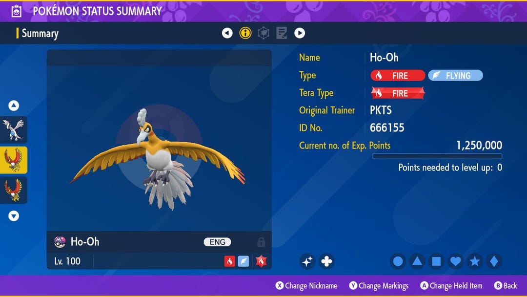 SHINY 6IV HO-OH / Pokémon Scarlet and Violet / 6IV Pokemon / Shiny ...