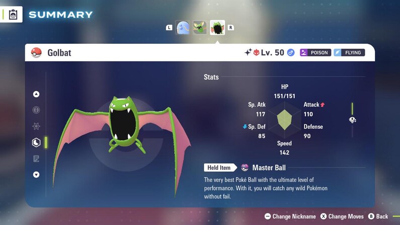 Pokemon Legends Z-A Mega Dimension DLC ALPHA Shiny 6IV Golbat ...