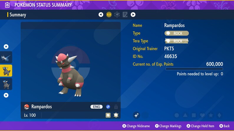 SHINY 6IV RAMPARDOS / Pokémon Scarlet and Violet / 6IV Pokemon / Shiny ...