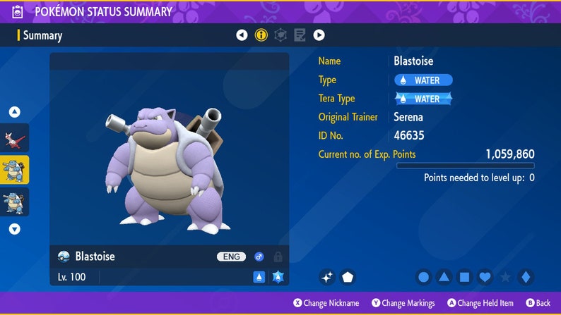 Shiny 6IV Blastoise / Pokémon Scarlet and Violet / 6IV Pokemon - Etsy