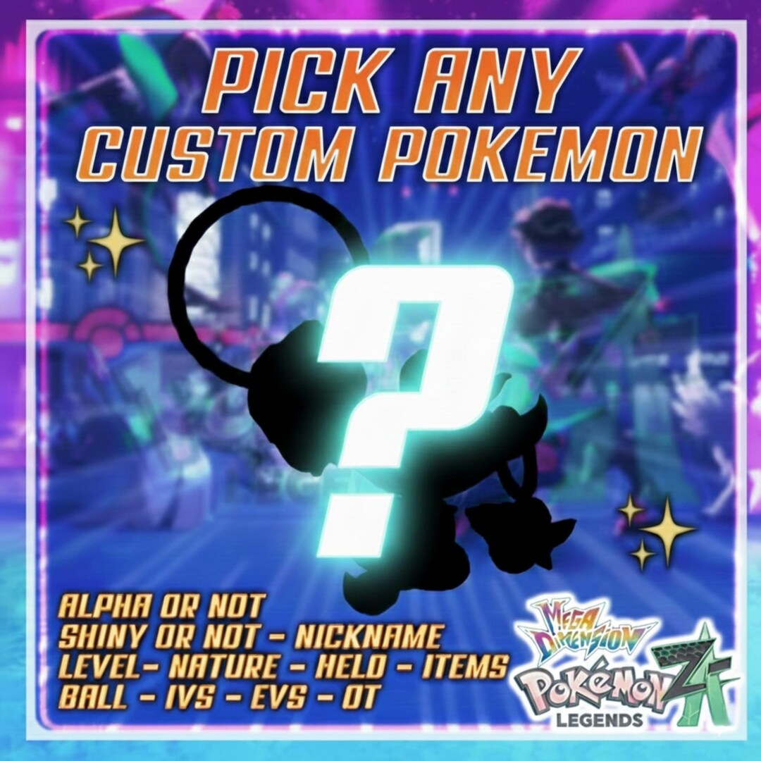 CUSTOM SHINY POKEMON Legends Za Prep Any Species Battle Ready 6iv ...