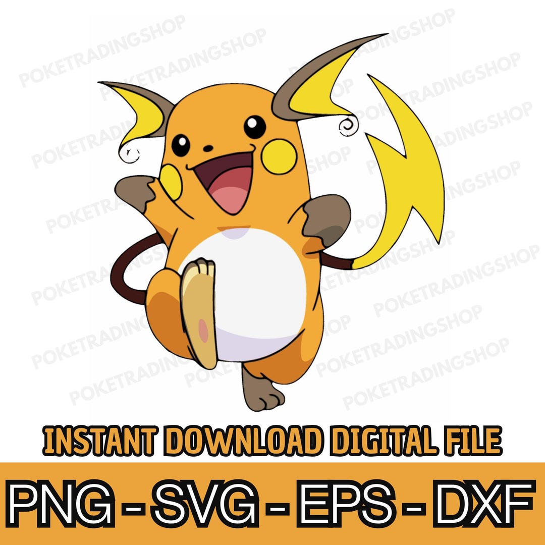 Raichu Svg PNG DXF EPS, Pokemon Cut File, Cricut Silhouette, Vector ...