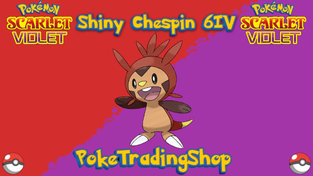 SHINY 6IV CHESPIN / Pokémon Scarlet and Violet / 6IV Pokemon / Shiny ...