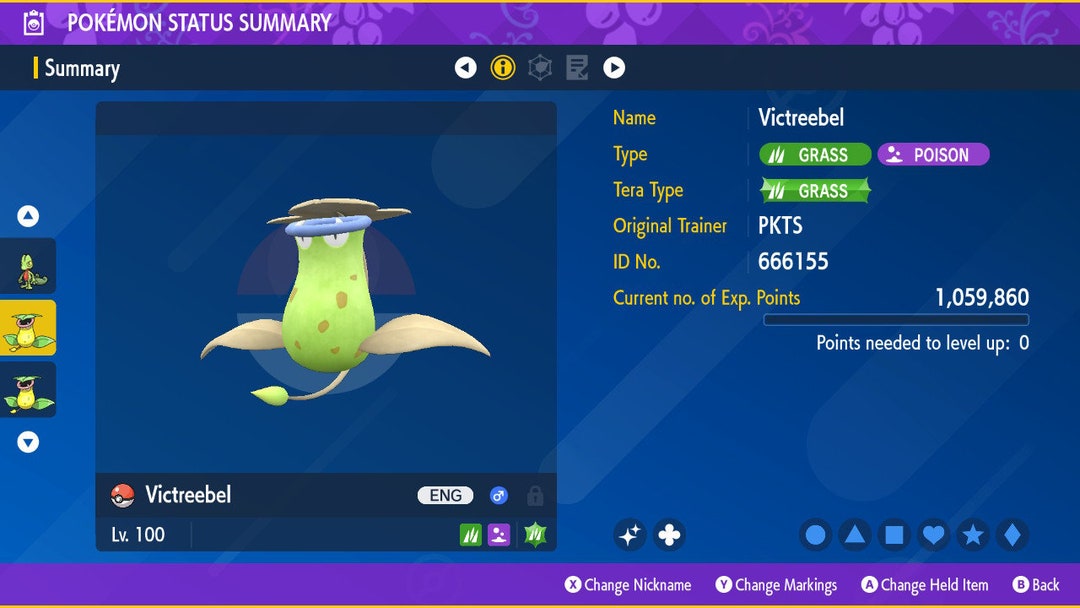 SHINY 6IV VICTREEBEL / Pokémon Scarlet and Violet / 6IV Pokemon / Shiny ...