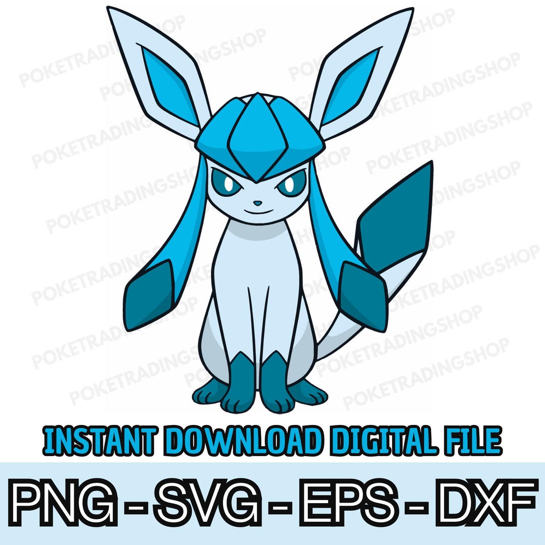Glaceon Svg PNG DXF EPS, Pokemon Cut File, Cricut Silhouette, Vector ...
