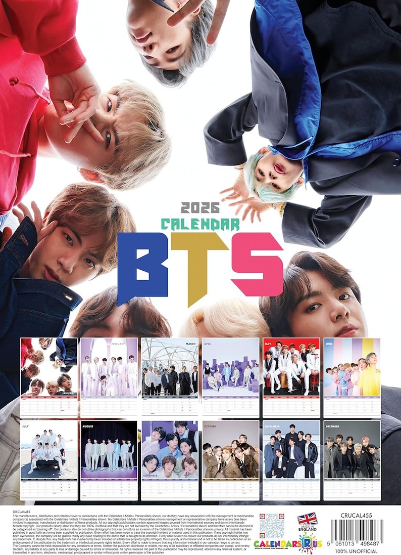 BTS Calendar 2025 K Pops Bangtan Boys - Etsy