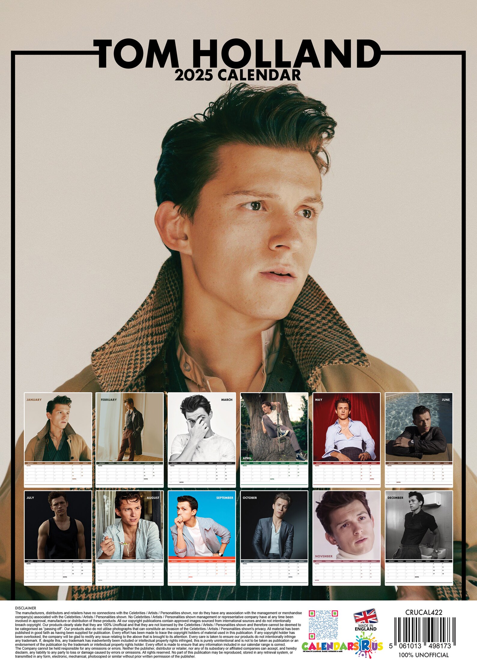 Tom Holland Calendar 2025 - Etsy
