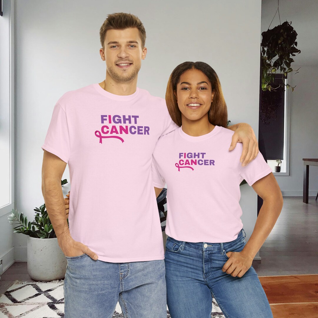 Fight Cancer Tee Shirt for Family Gathering, Cancer Awareness, Pink - Etsy