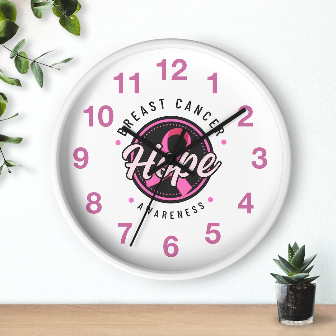 Breast Cancer Awareness Decor Wall Clock, Hope, - Etsy