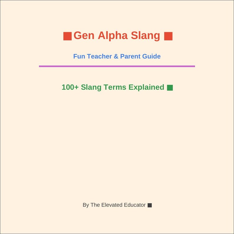 Gen Alpha Slang Cheat Sheet – 100+ Terms Every Adult Needs to Know - Etsy