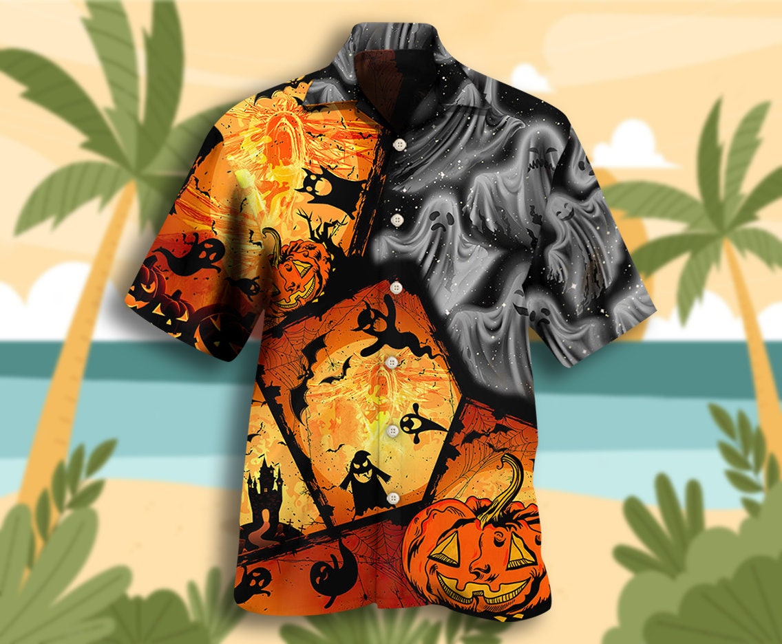 Halloween Ghost Pumpkin Scary Hawaiian Shir sold by Maroon Burmese ...