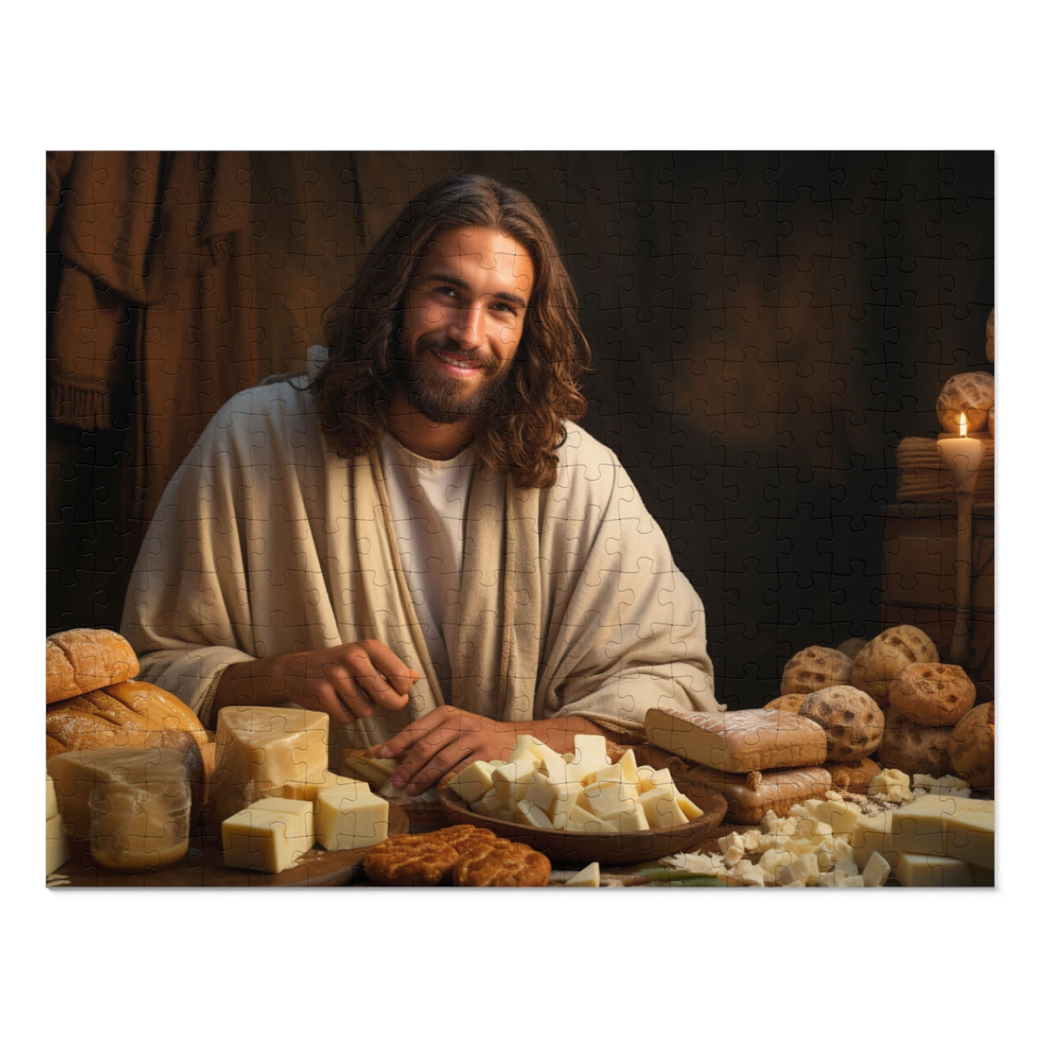 Jesus With Cheeses 2 Jigsaw Puzzle 252-piece - Etsy