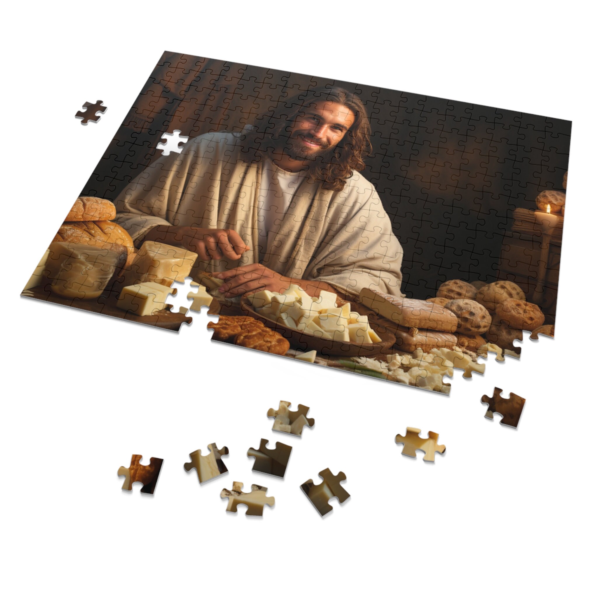 Jesus With Cheeses 2 Jigsaw Puzzle 252-piece - Etsy