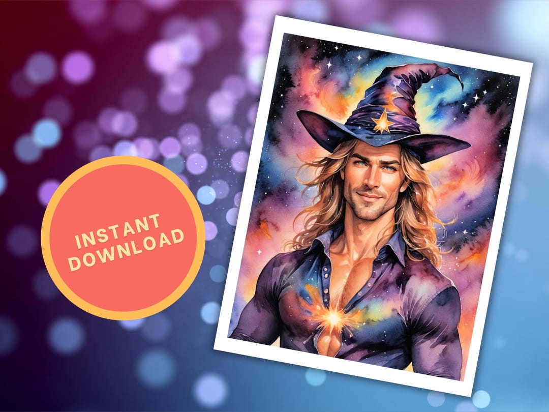 Wizard's Wish / Printable Greeting Card / Instant Download / Card and ...