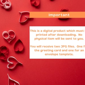 Printable Valentine's Day Card / Instant Download / Card and Envelope ...