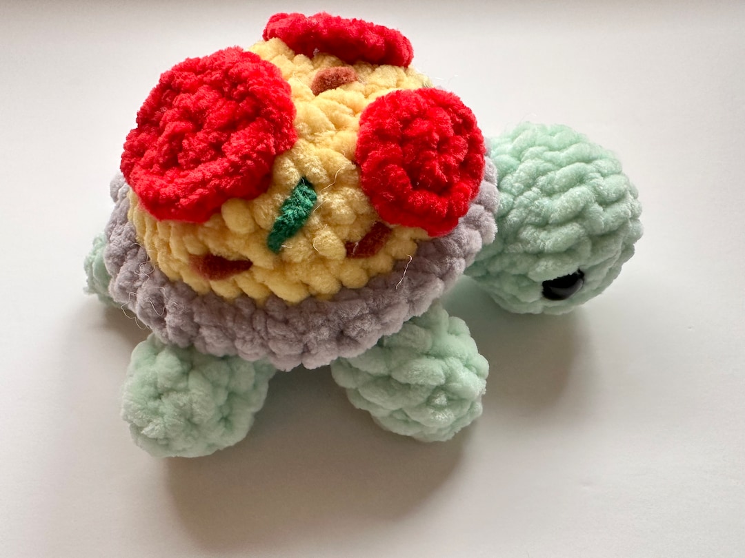 Pizza Turtle Handmade Crochet Desk Friend Handmade Crochet - Etsy