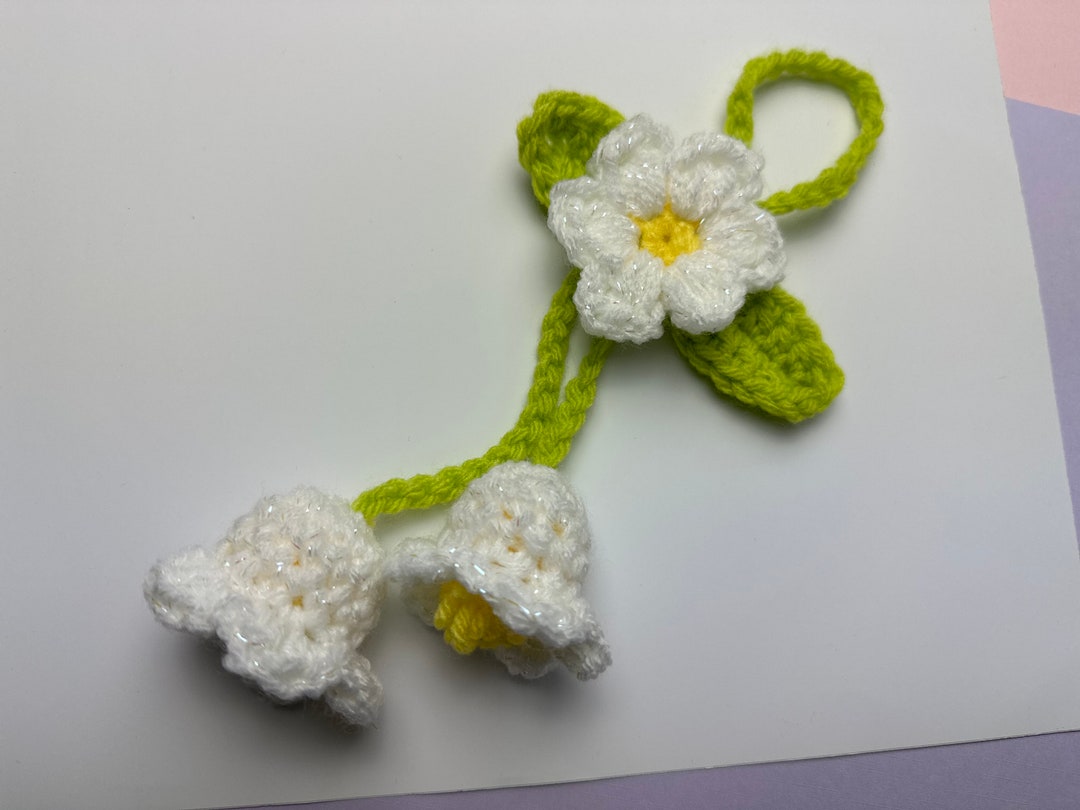 Crochet Flower Hanger Crochet Flower Rear View Mirror Hanger Flower Bag ...