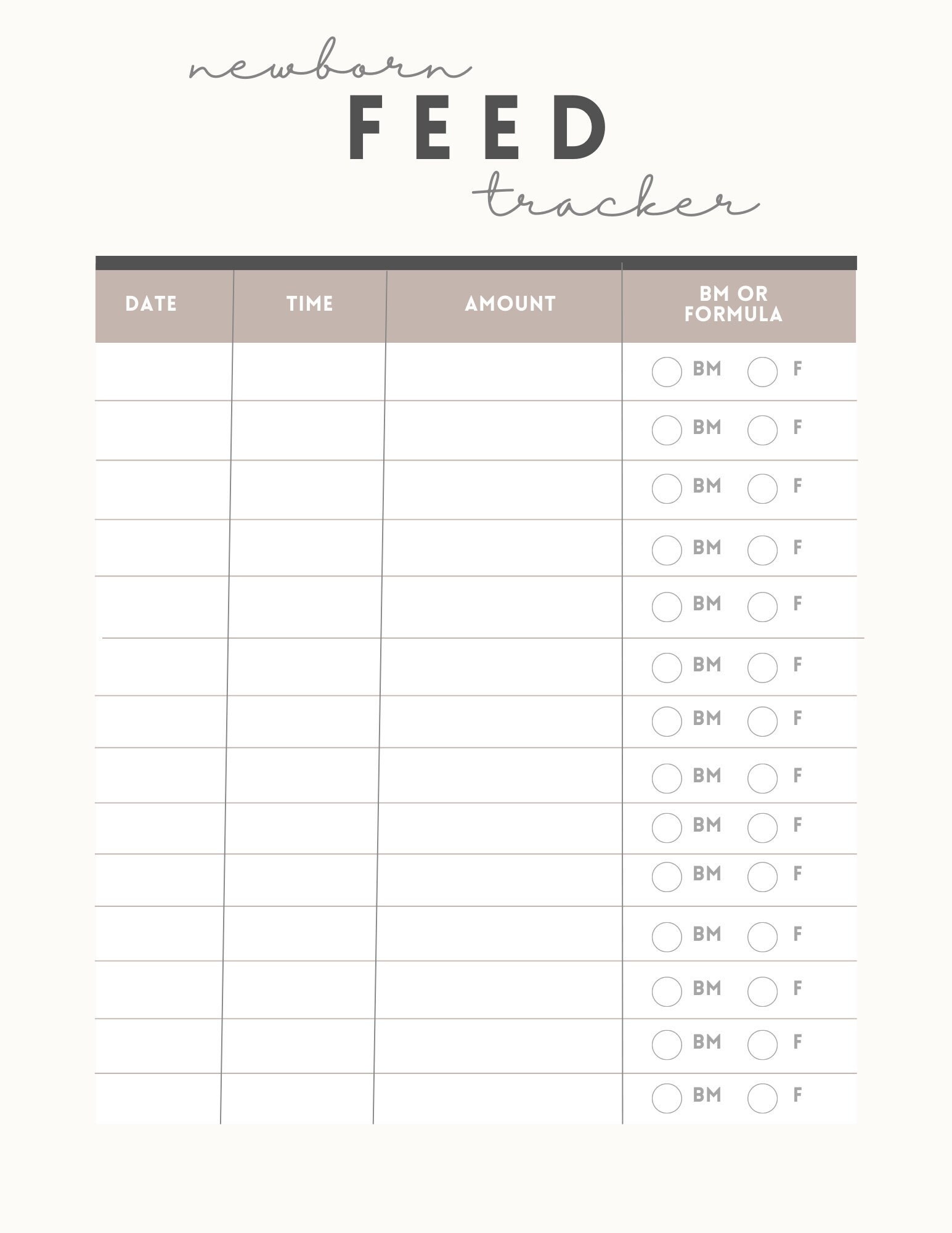 Baby Feed Tracking Log digital Track Newborn Baby Milk & Formula ...
