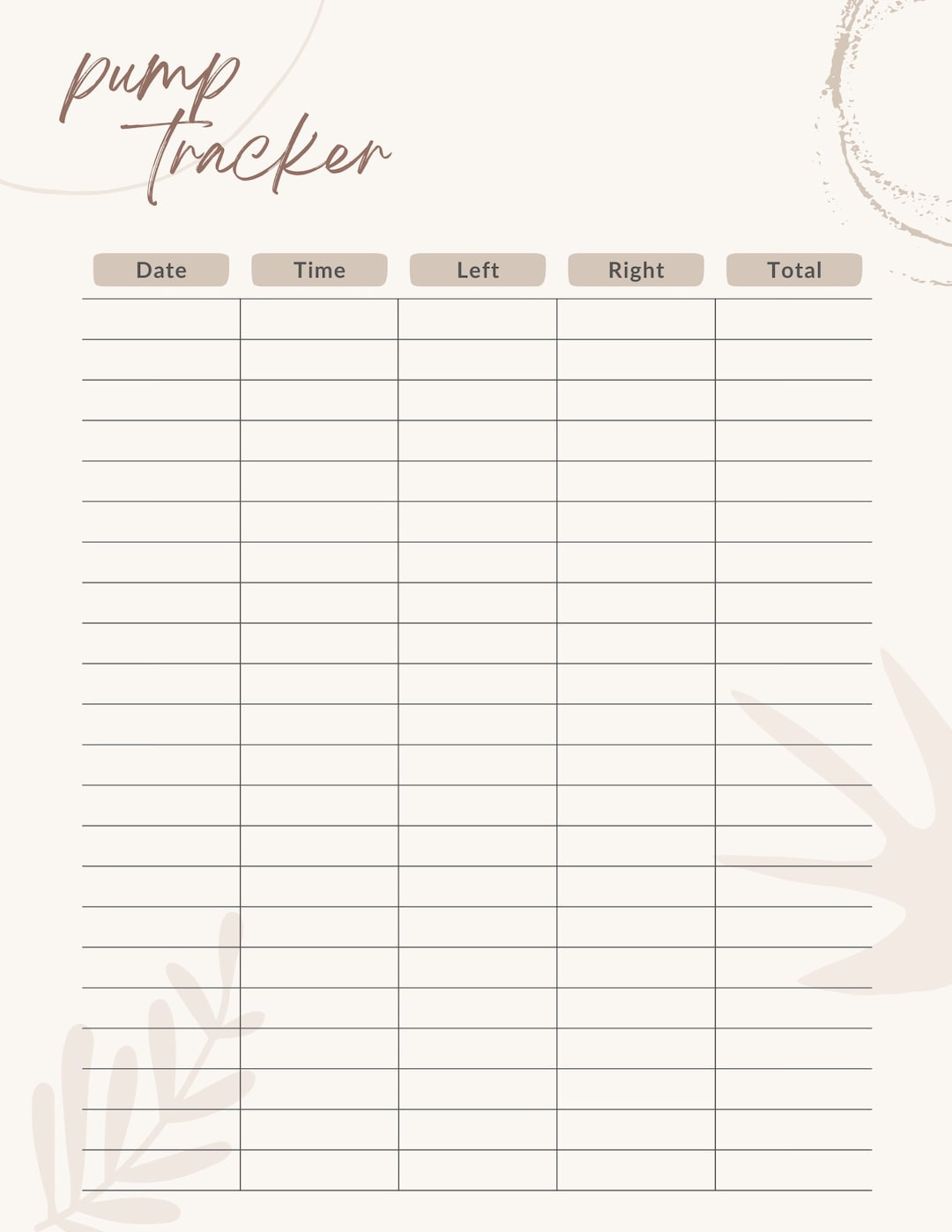 Breastmilk Pumping Tracker (digital) - Track Your Right & Left Pumping ...