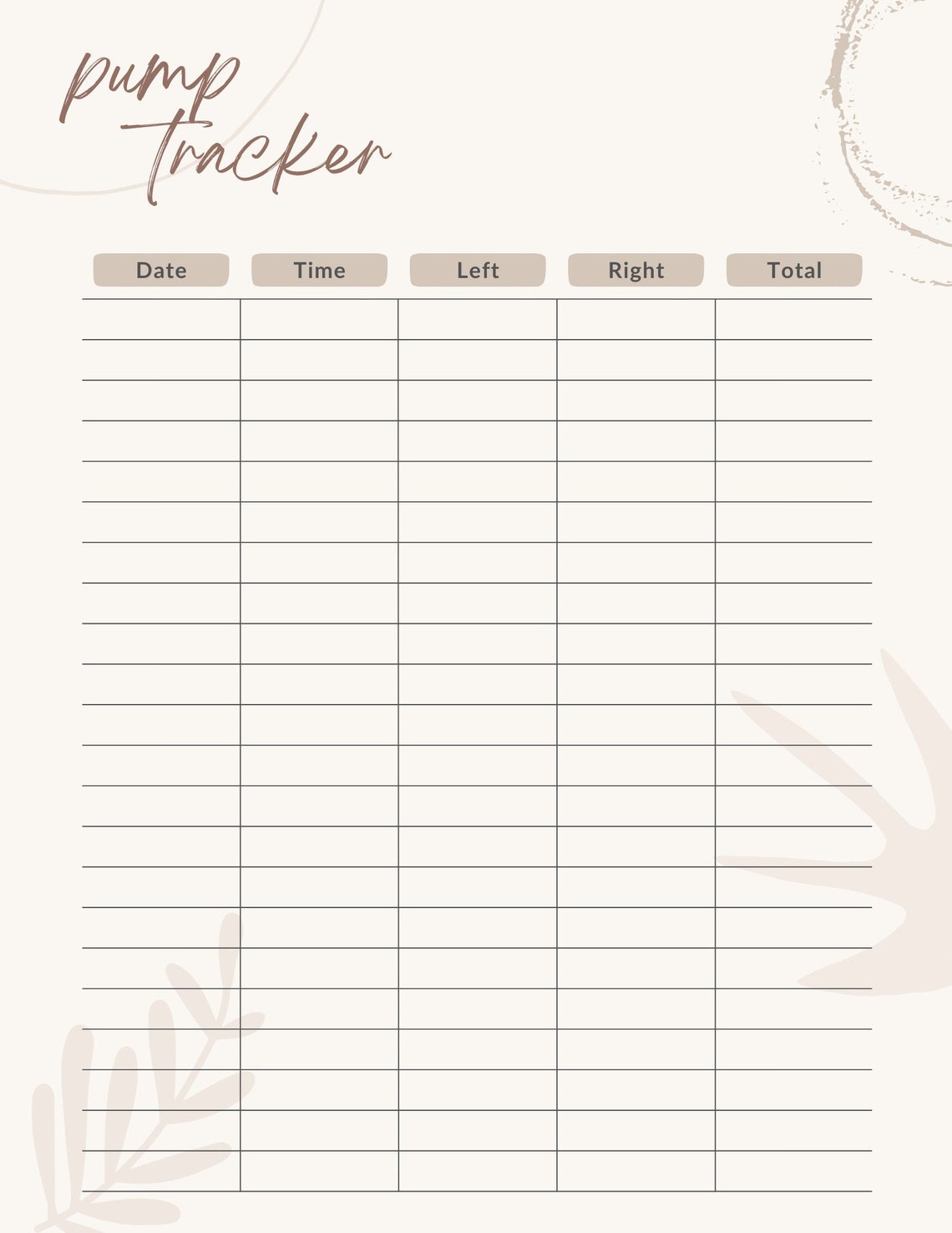 Breastmilk Pumping Tracker (digital) - Track Your Right & Left Pumping ...