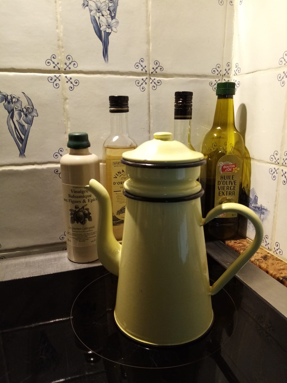 French Vintage Yellow Enamel Three Part Biggin Coffee Pot - Etsy