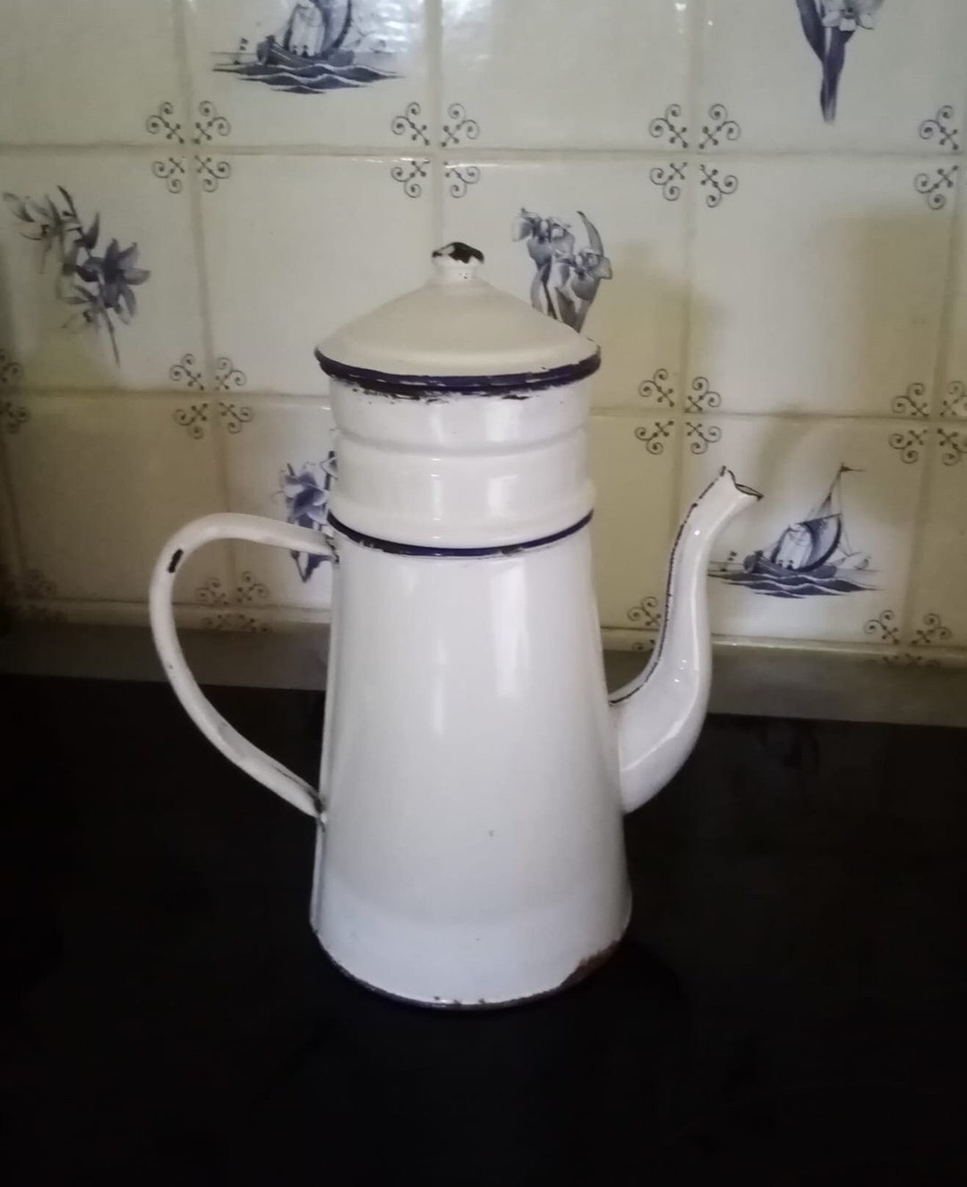 French Antique Enamelled Four Part Biggin Coffee Pot - Etsy