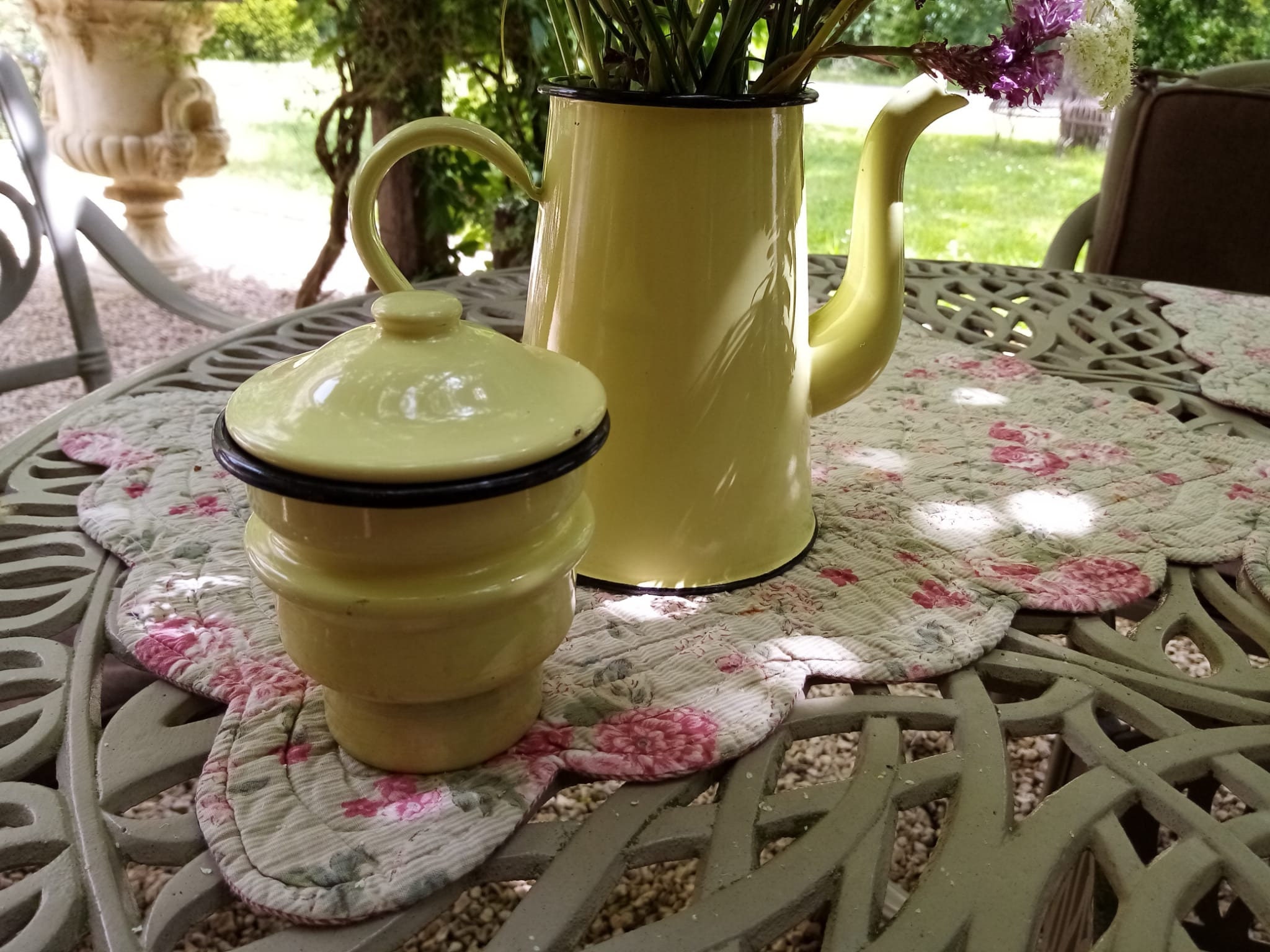 French Vintage Yellow Enamel Three Part Biggin Coffee Pot - Etsy