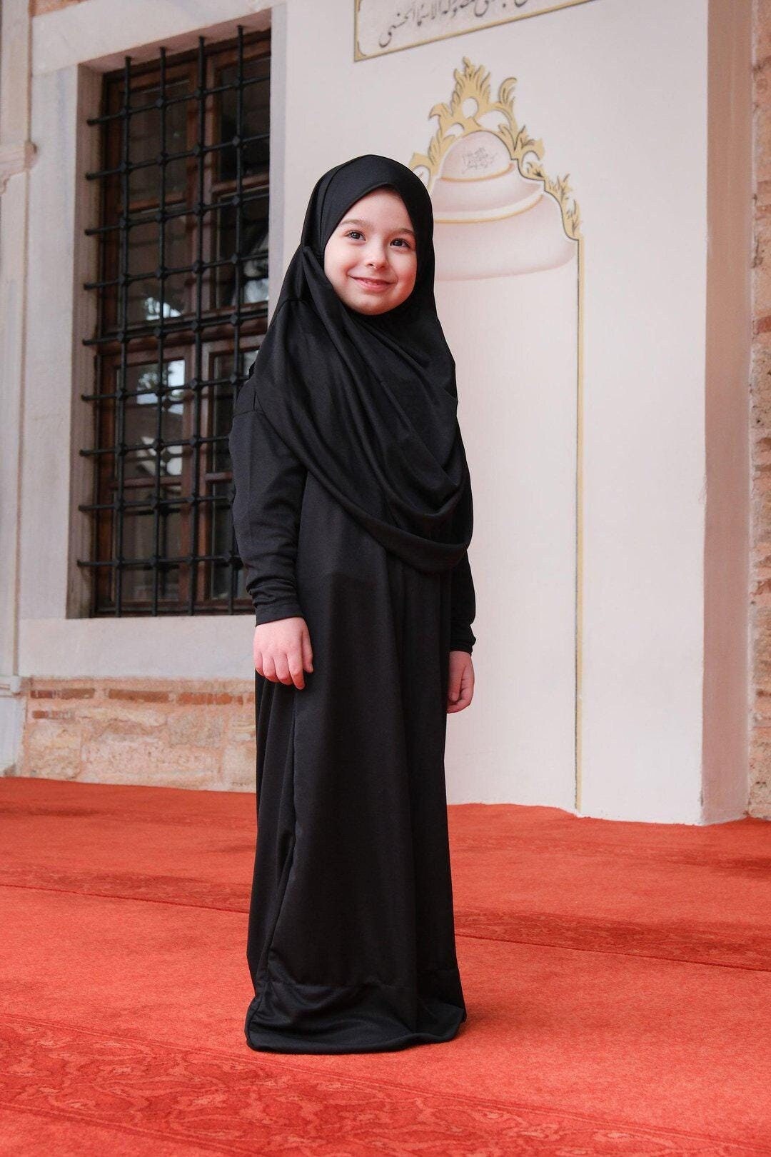 Girls Prayer Dress, Girls Prayer Clothes, Baby Hijab Kids Abaya ...