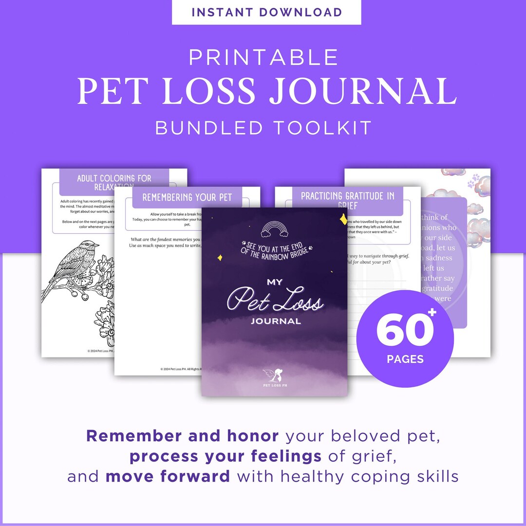 Printable Pet Loss Journal Toolkit | Pet Grief Loss Journal | Pet Grief ...