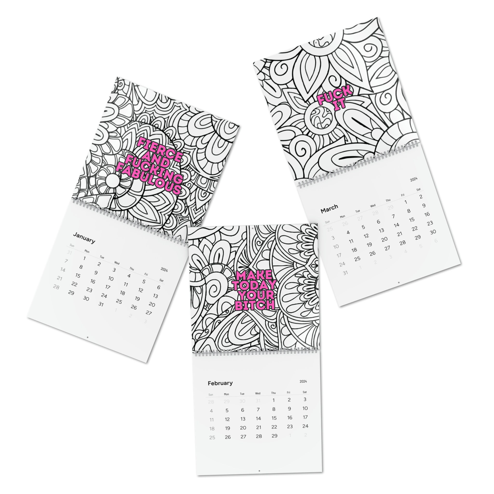 Don't Fuck With My Vibe Sarcastic Swear 2024 Wall Calendar, Swear Word ...