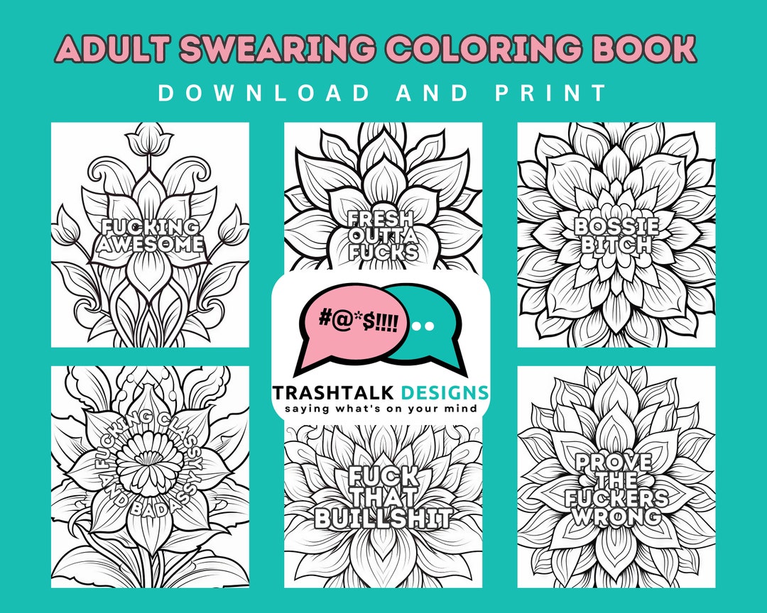 Swear Word Mandala Coloring Pages Funny Adult Coloring Book - Etsy UK