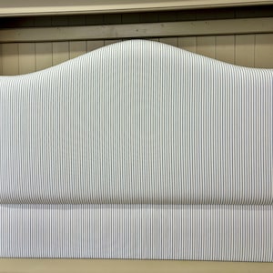 Upholstered Headboard in Ticking Stripe Fabric. - Etsy