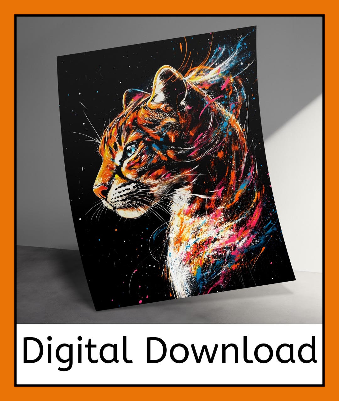 Colorful Ocelot Digital Download: Abstract Art, Vivid, High Resolution ...