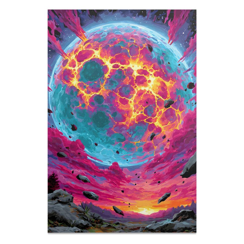 Planet Landscape Digital Download: Vibrant Colors, Fantasy Art ...