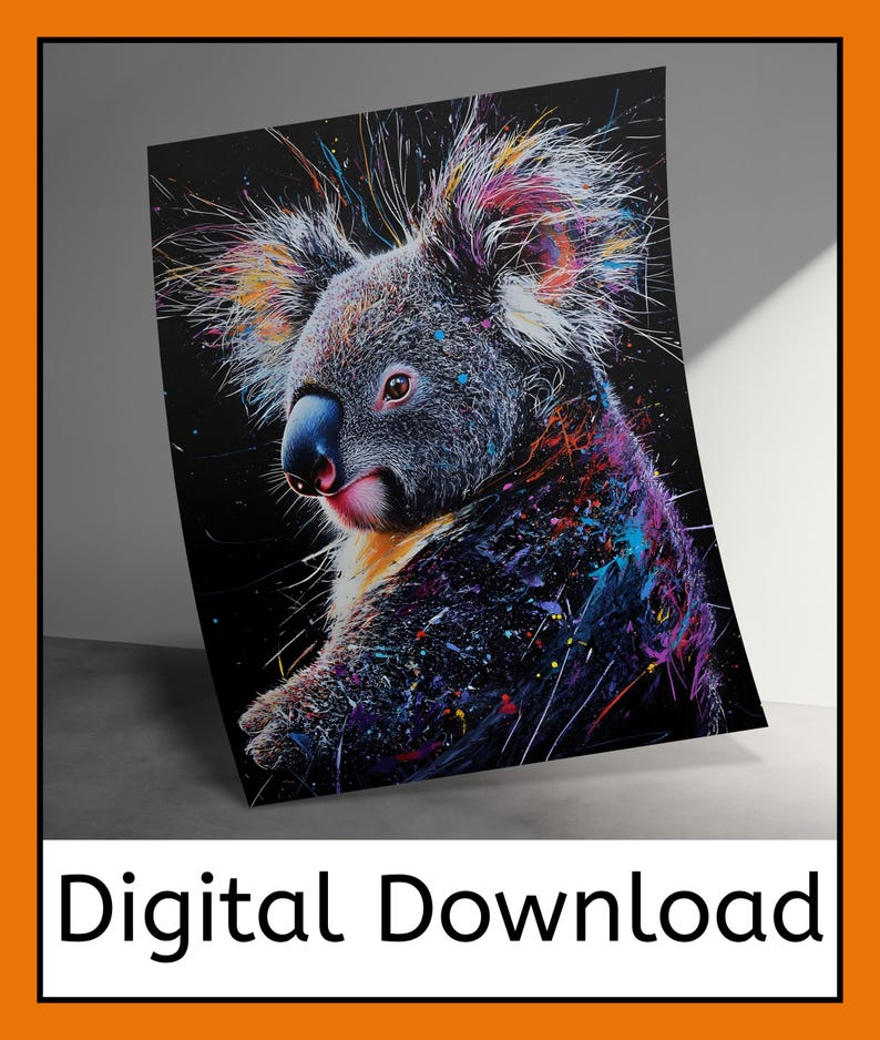 Koala Digital Download: Colorful, Abstract, Wildlife Art, High ...
