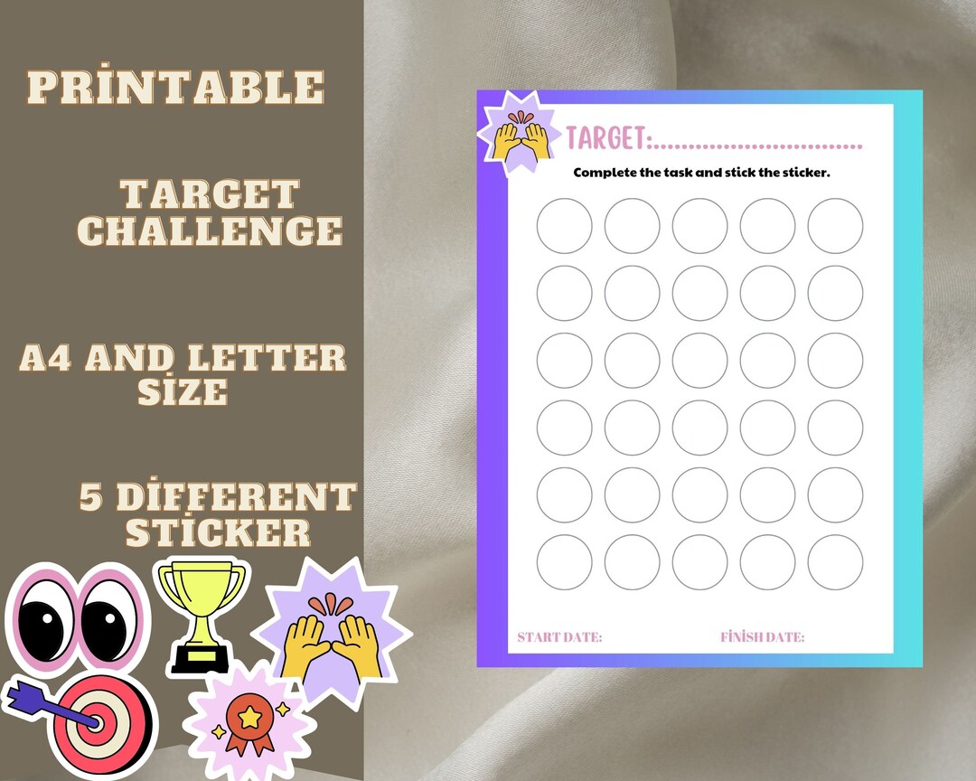 Printable Target Challenge Challenge Challenge With - Etsy