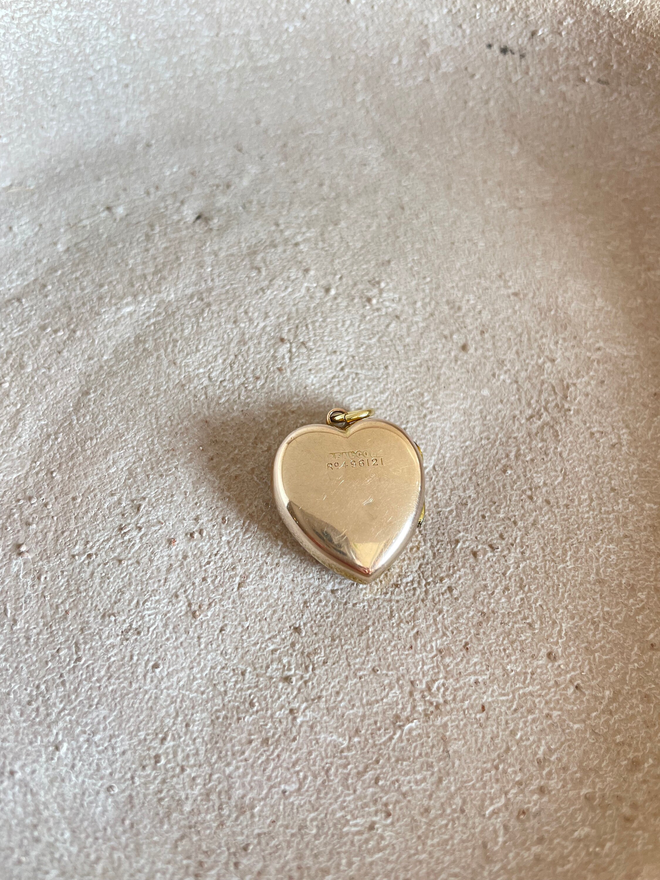 Antique Gold Back & Front - Paste Heart Locket - Edwardian Locket ...